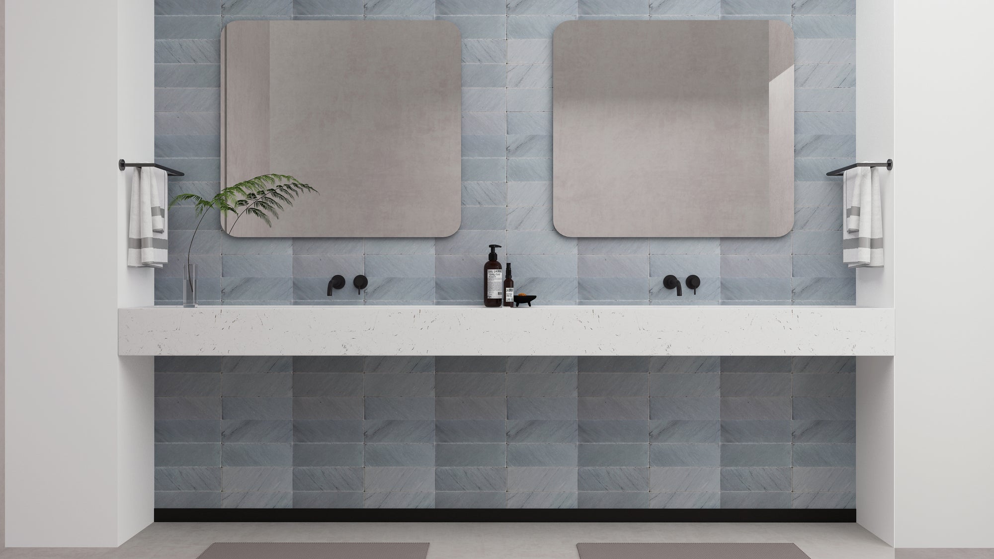 Avant Garde 4x4 Bianco Bello Modern Tumbled Square Tile – Stone ...