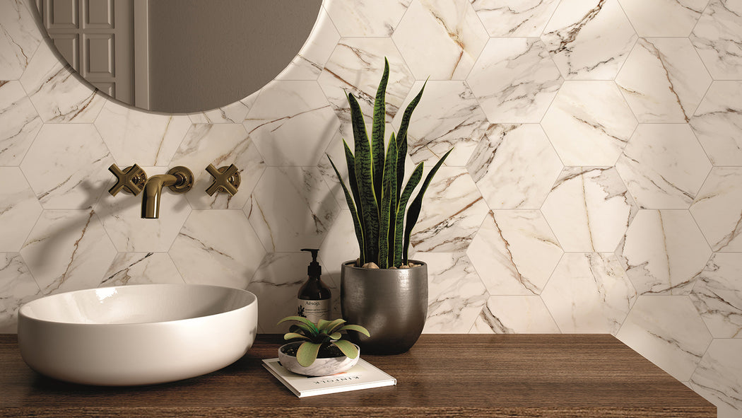 Bistro 8x9 Statuary White Matte Hexagon Tile – Stone Products Unlimited