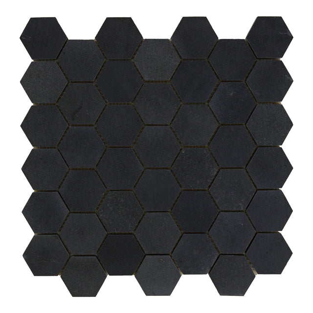 2x2 Basalt Black Honed Hexagon Mosaic – Stone Products Unlimited
