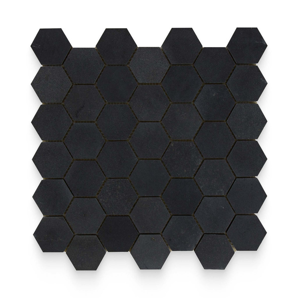 2x2 Basalt Black Honed Hexagon Mosaic – Stone Products Unlimited