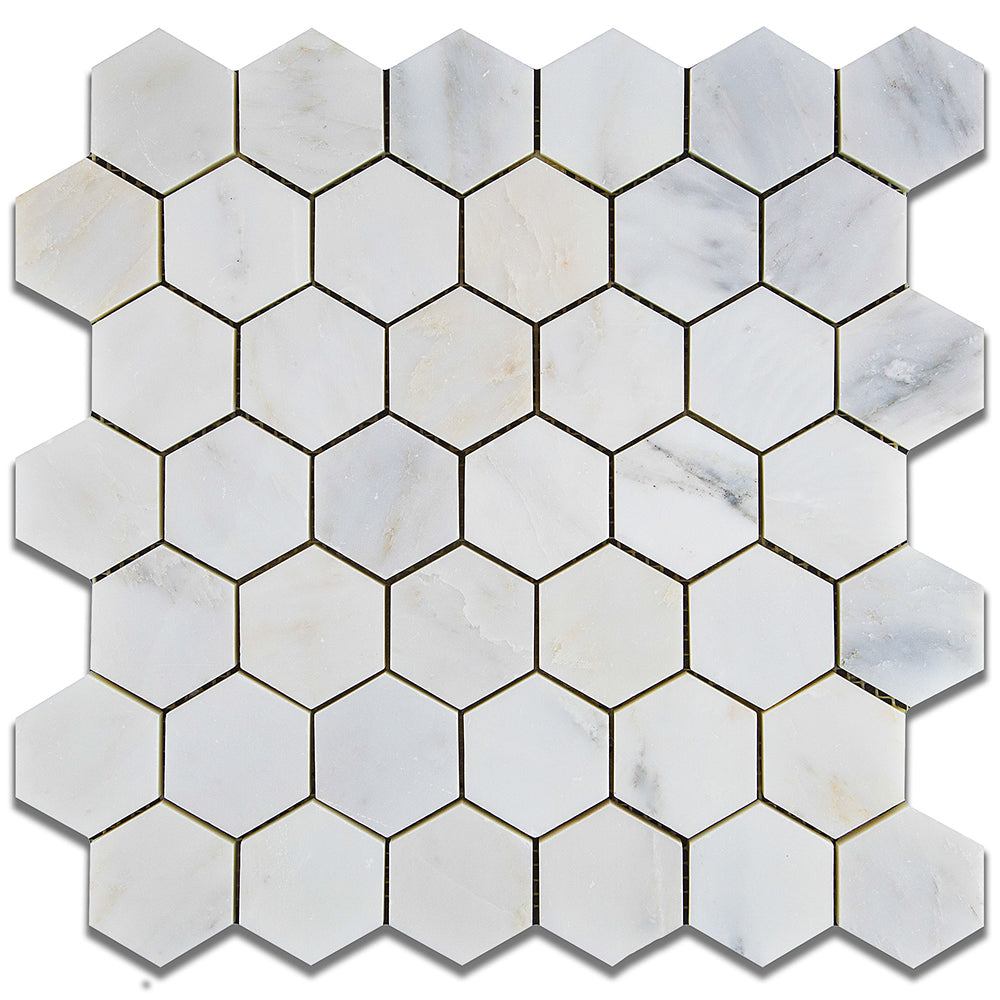 2x2 Bianco Bello Honed Hexagon Mosaic – Stone Products Unlimited