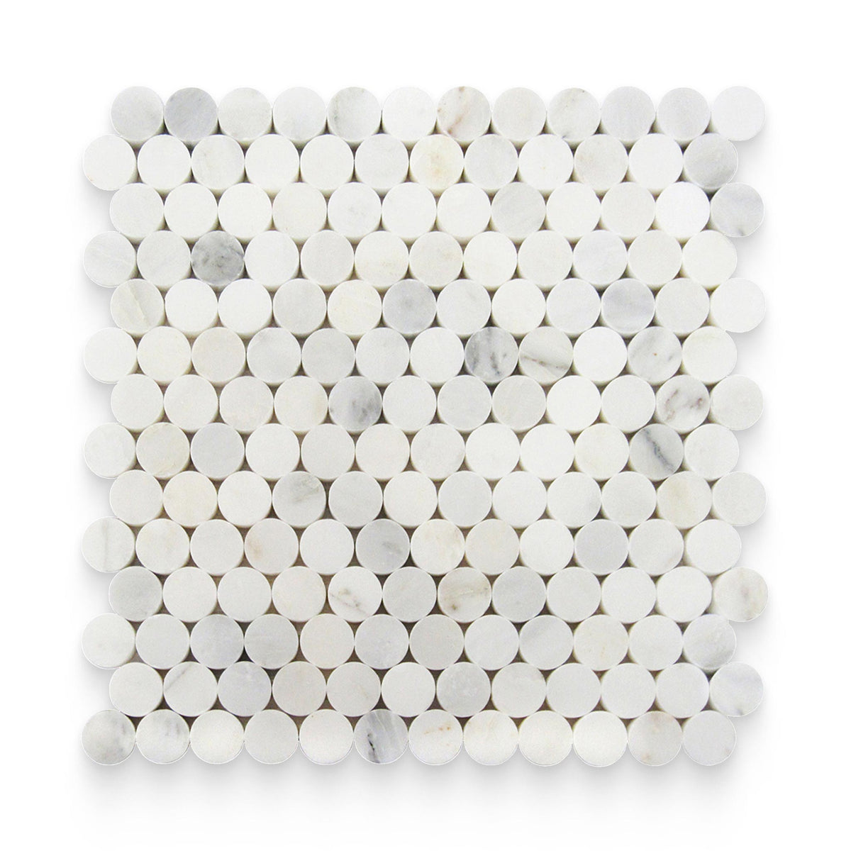 0.75x0.75 Bianco Bello Polished Penny Round Mosaic – Stone Products ...