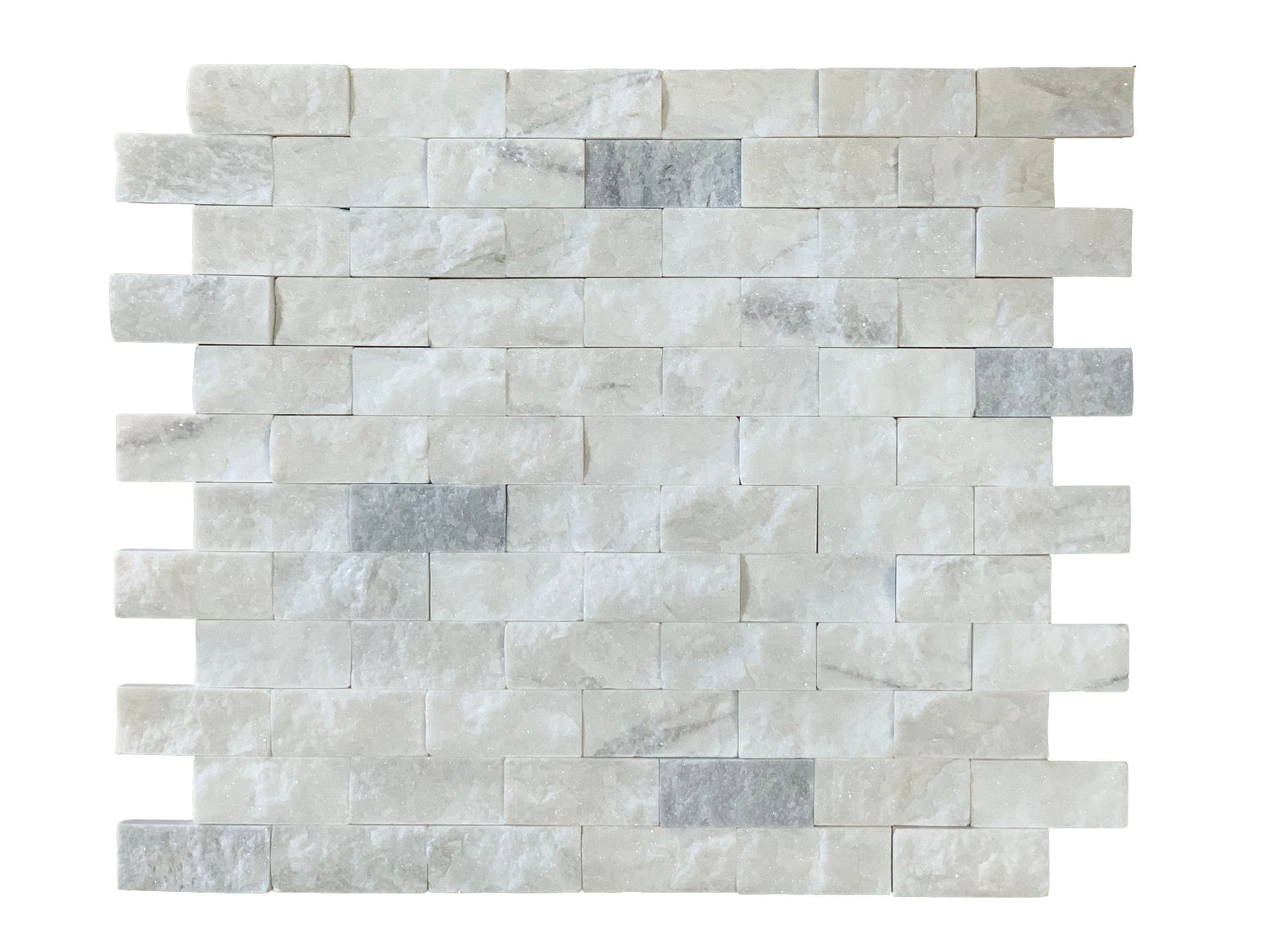 1x2 Daphne White Split Face Brick Mosaic – Stone Products Unlimited