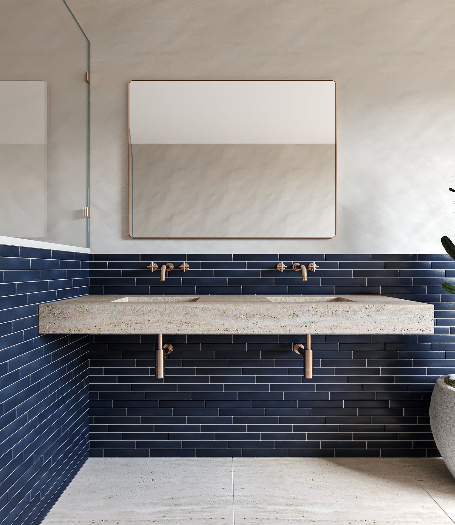 Shinrin 1.57x9 Blue Matte Rectangle Tile – Stone Products Unlimited