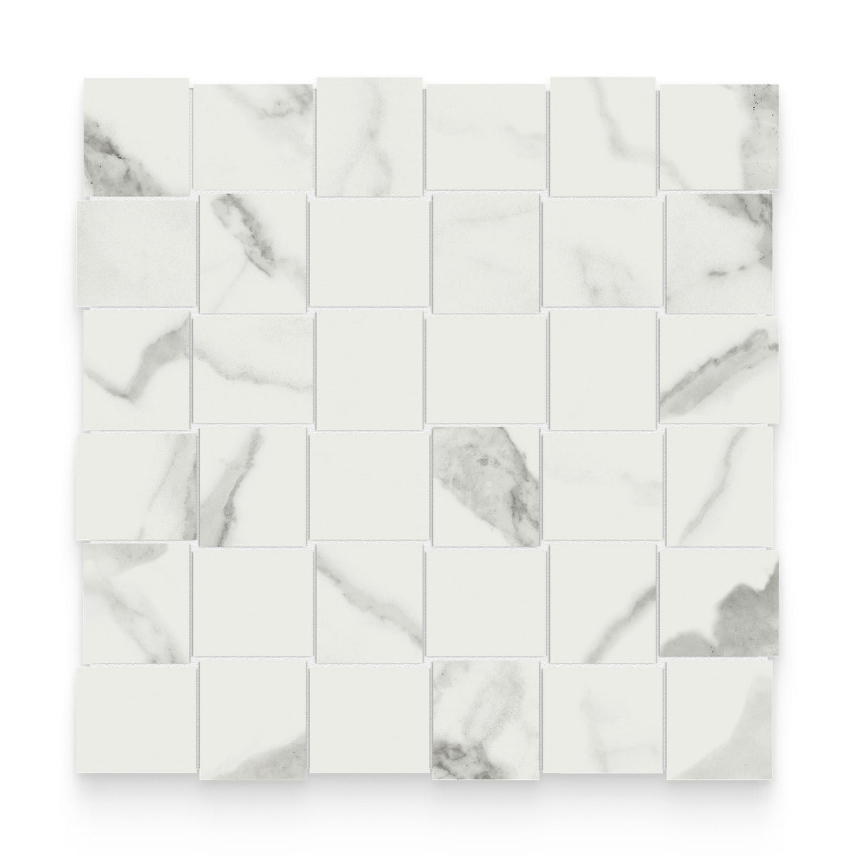 Cosmopolitan 2x2 Statuario Venato Matte Basketweave Mosaic – Stone ...