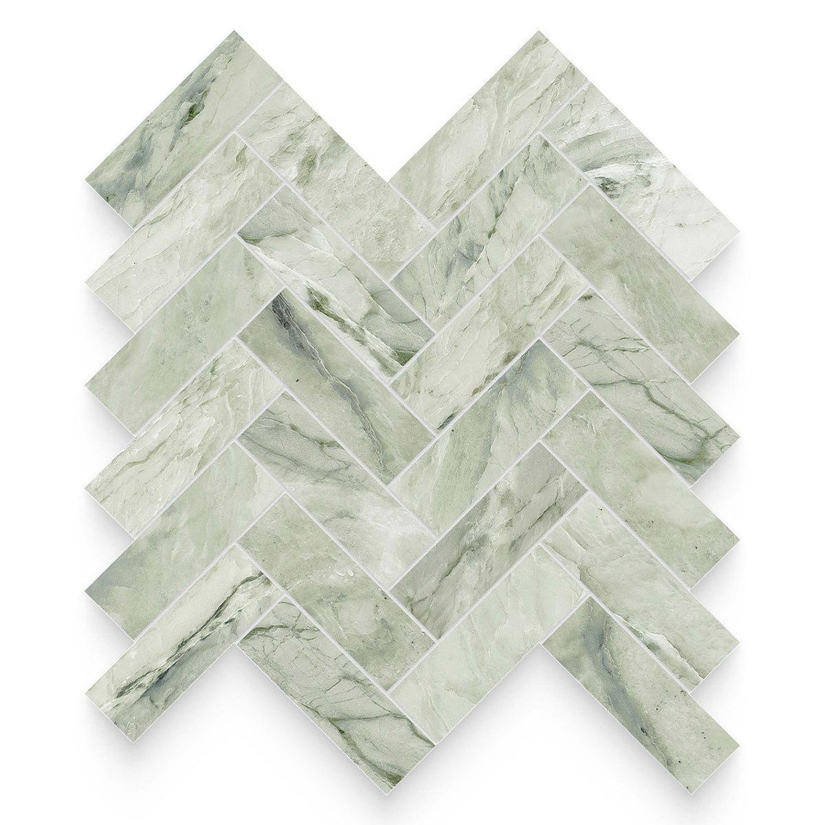 1.25x4 Verde Matcha Honed Herringbone Mosaic – Stone Products Unlimited