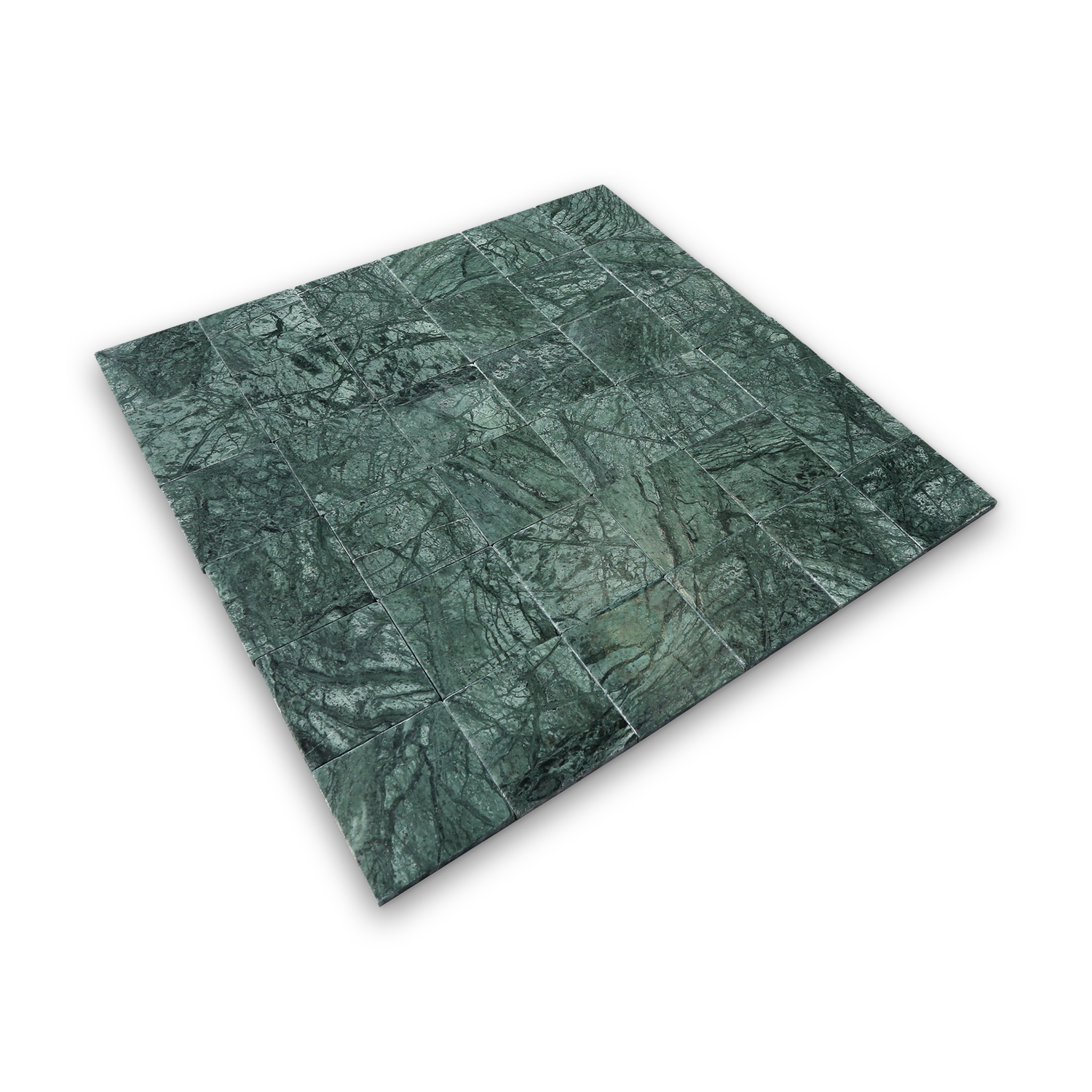 Avant Garde 4x4 Verde Reale Modern Tumbled Square Tile – Stone Products ...