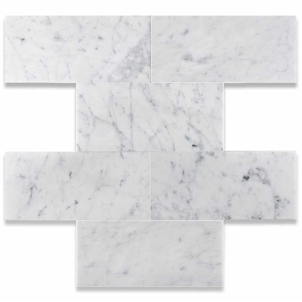 6x12 Carrara White Polished Rectangle Tile – Stone Products Unlimited